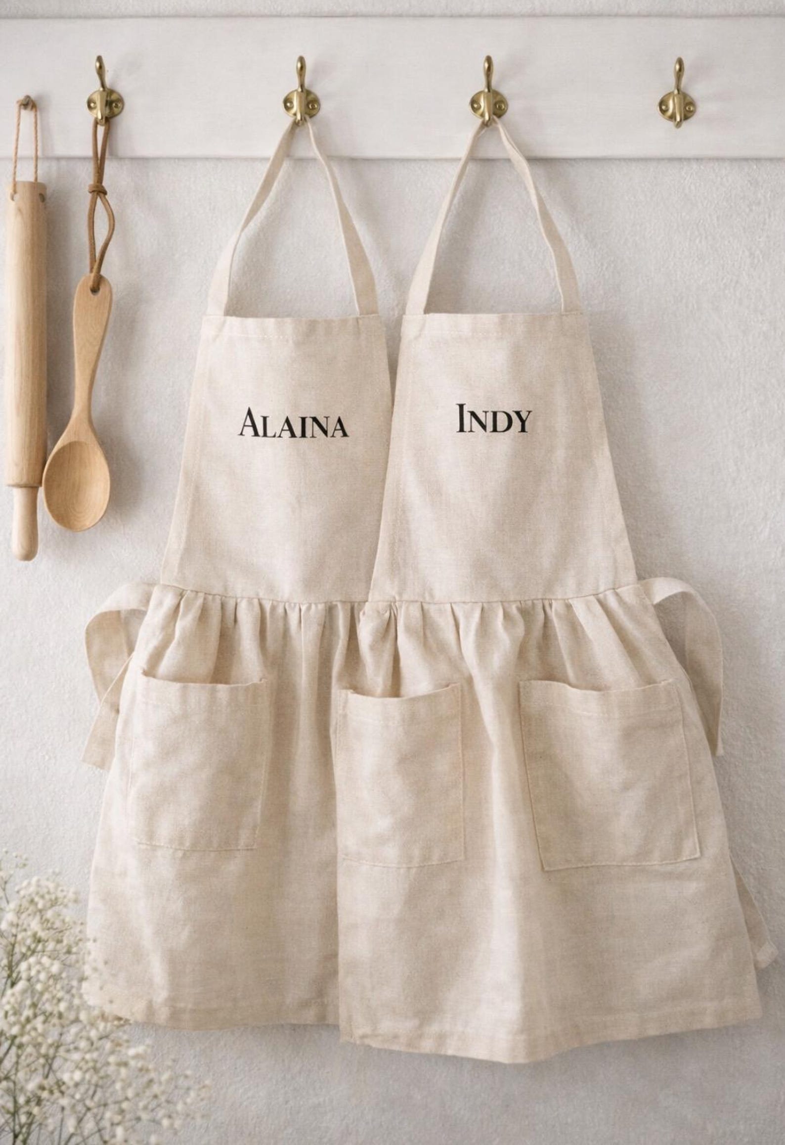Personalized Kids Canvas Apron With Name Child Baking Apron Montessori ...