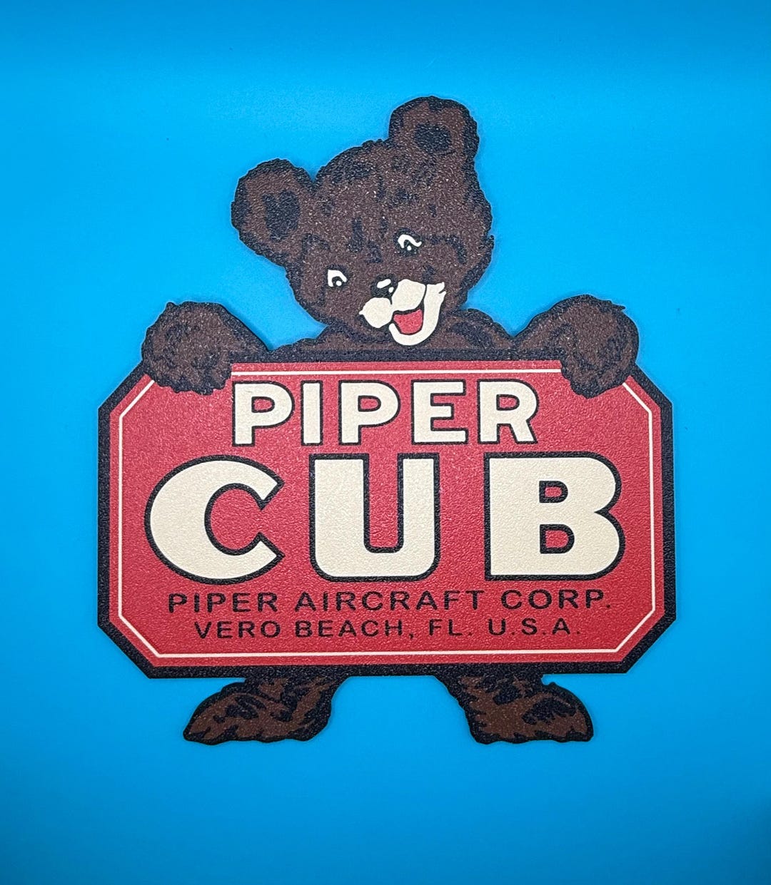 Vintage Piper Cub Logo – 3D Printed Collectible Sign - Etsy