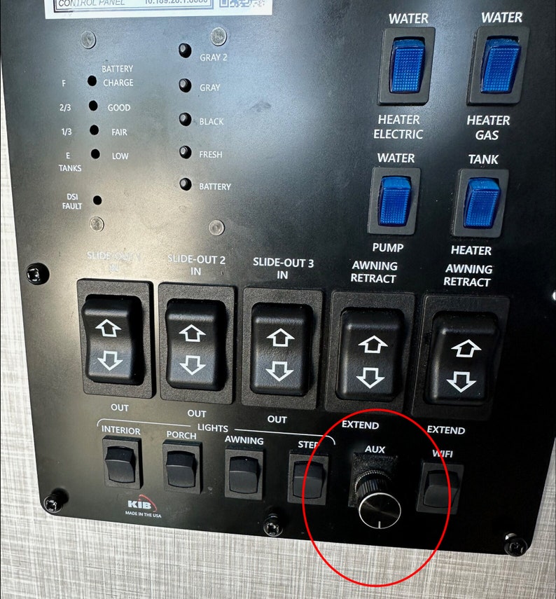 RV / Camper Control Panel Insert for Use With 12V Light Dimmer Switch ...