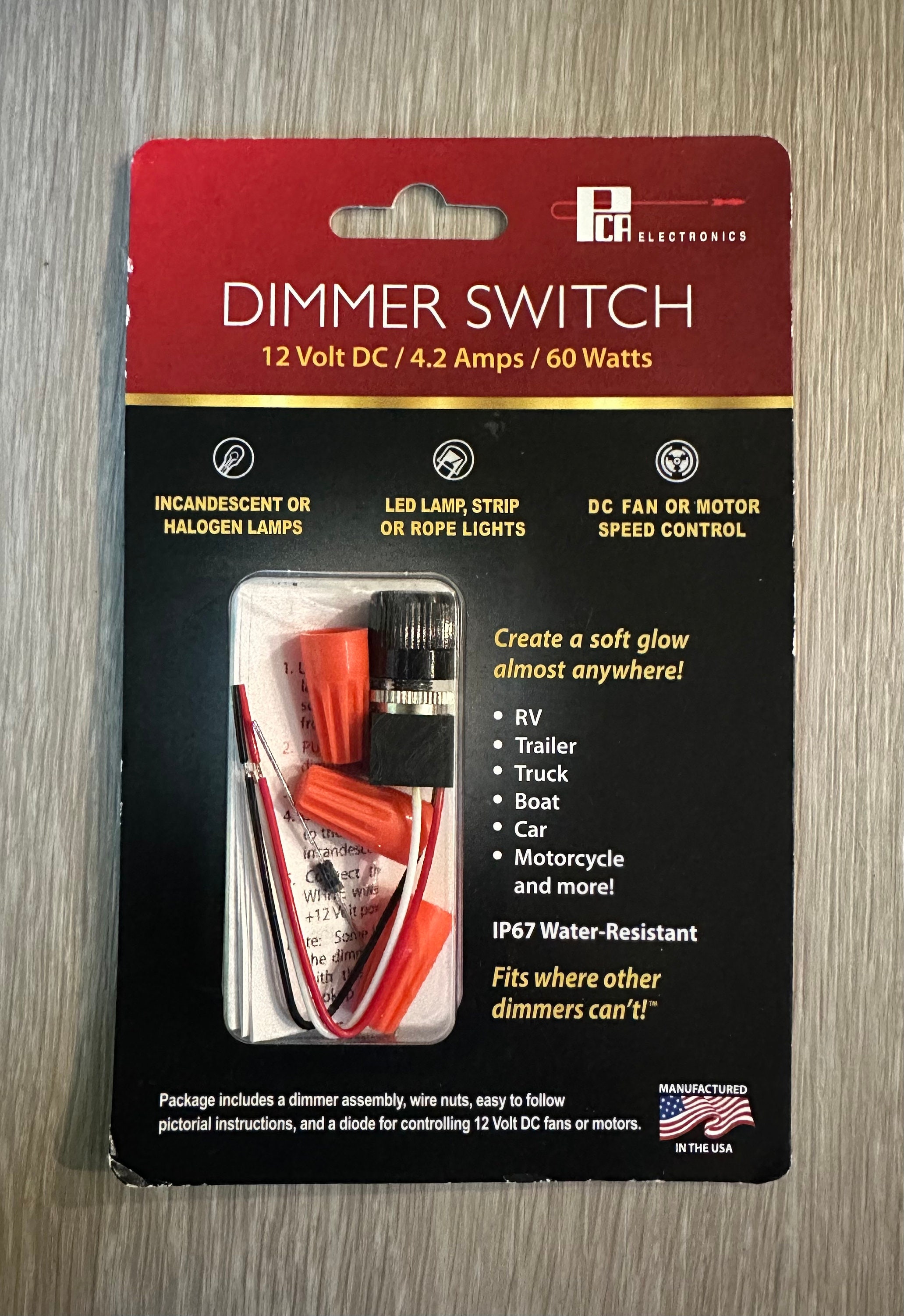 RV / Camper Control Panel Insert for Use With 12V Light Dimmer Switch ...