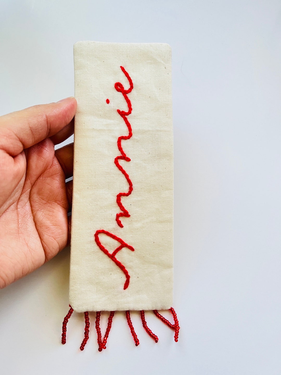 Custom Embroidered Bookmark. Hand Embroidered Bookmark. Embroidered ...