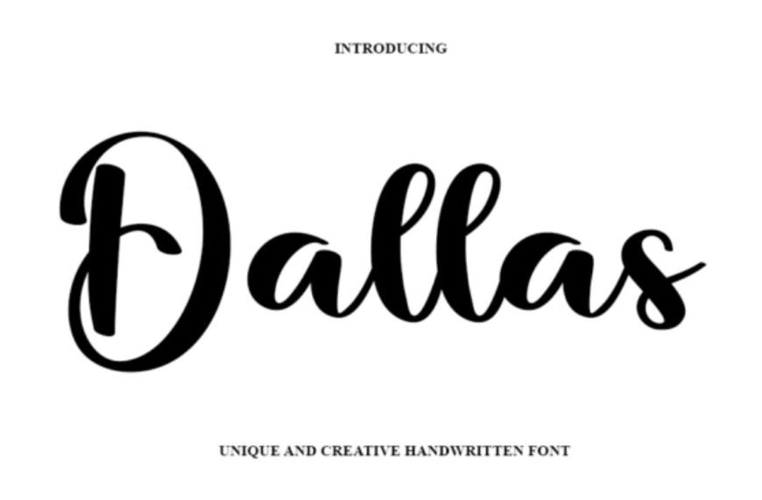 Dallas Font, Casual Font, Fancy Font, Modern Font, Handwritten Font ...