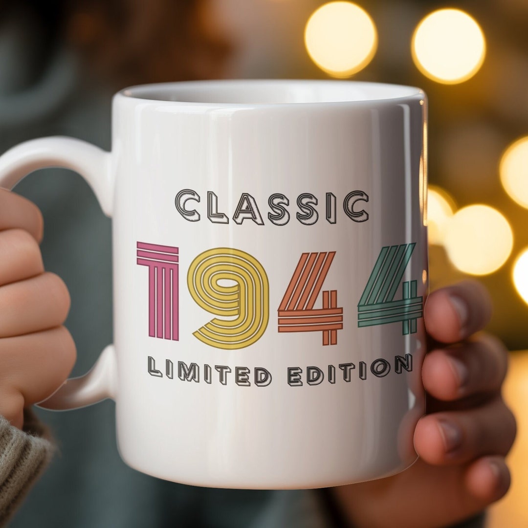 Vintage 1944 Classic Limited Edition Mug, Retro Birthday Gift, Colorful ...