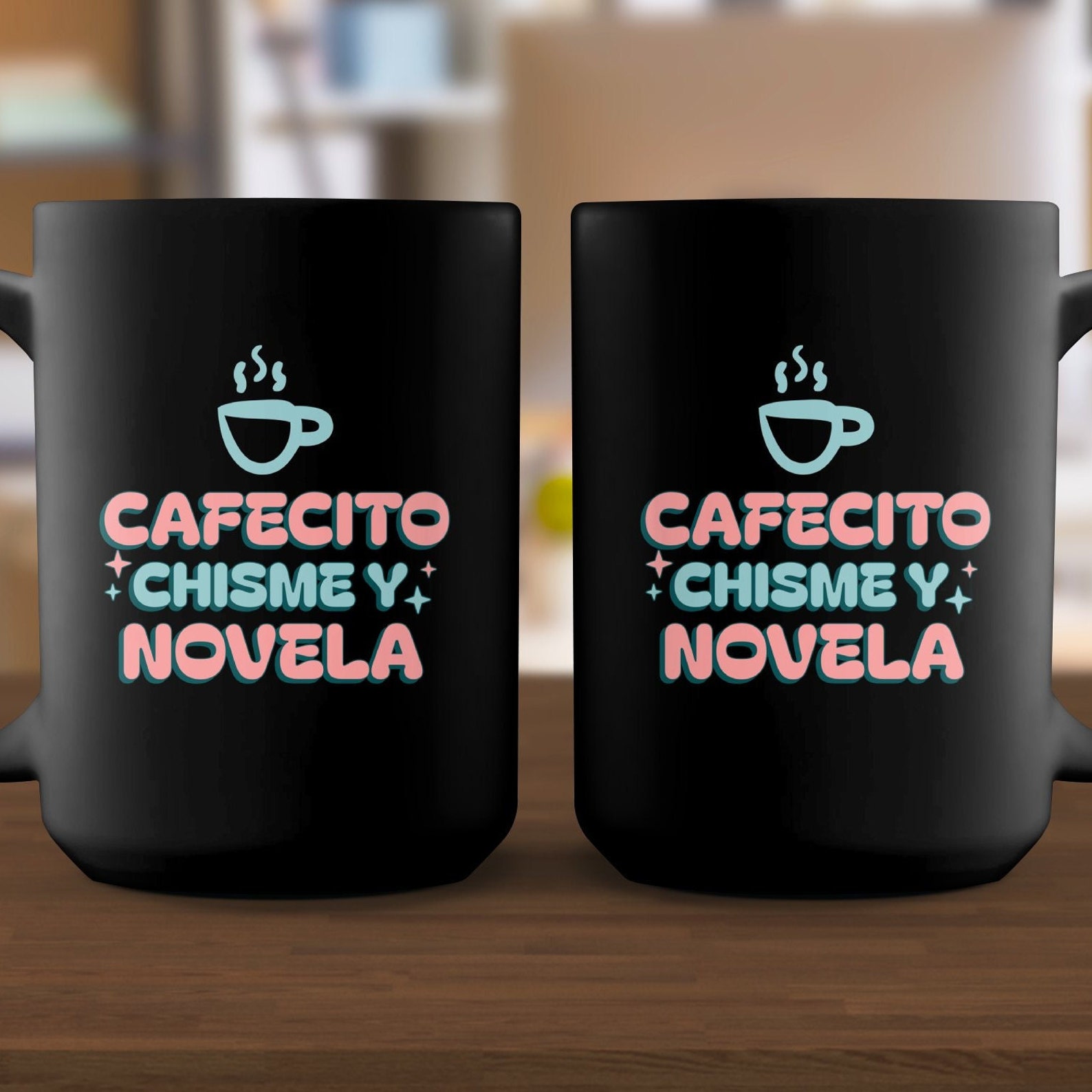 Cafecito Chisme Y Novela Mug, Fun Spanish Quote Coffee Cup, Perfect ...