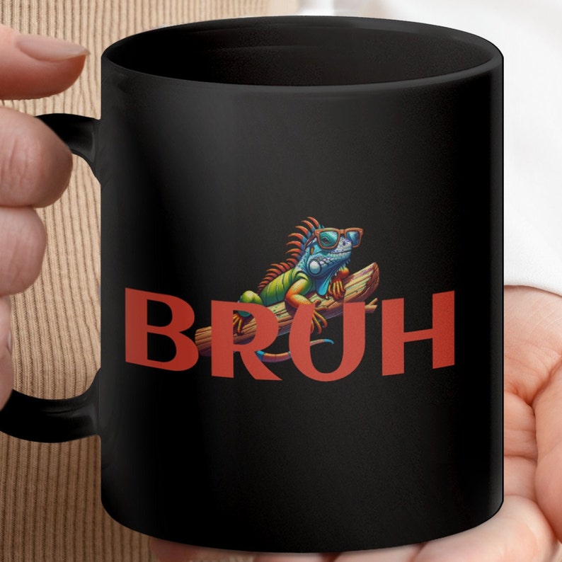 Funny Bruh Lizard Mug, Unique Gift for Friends, Quirky Coffee Cup, 11oz ...