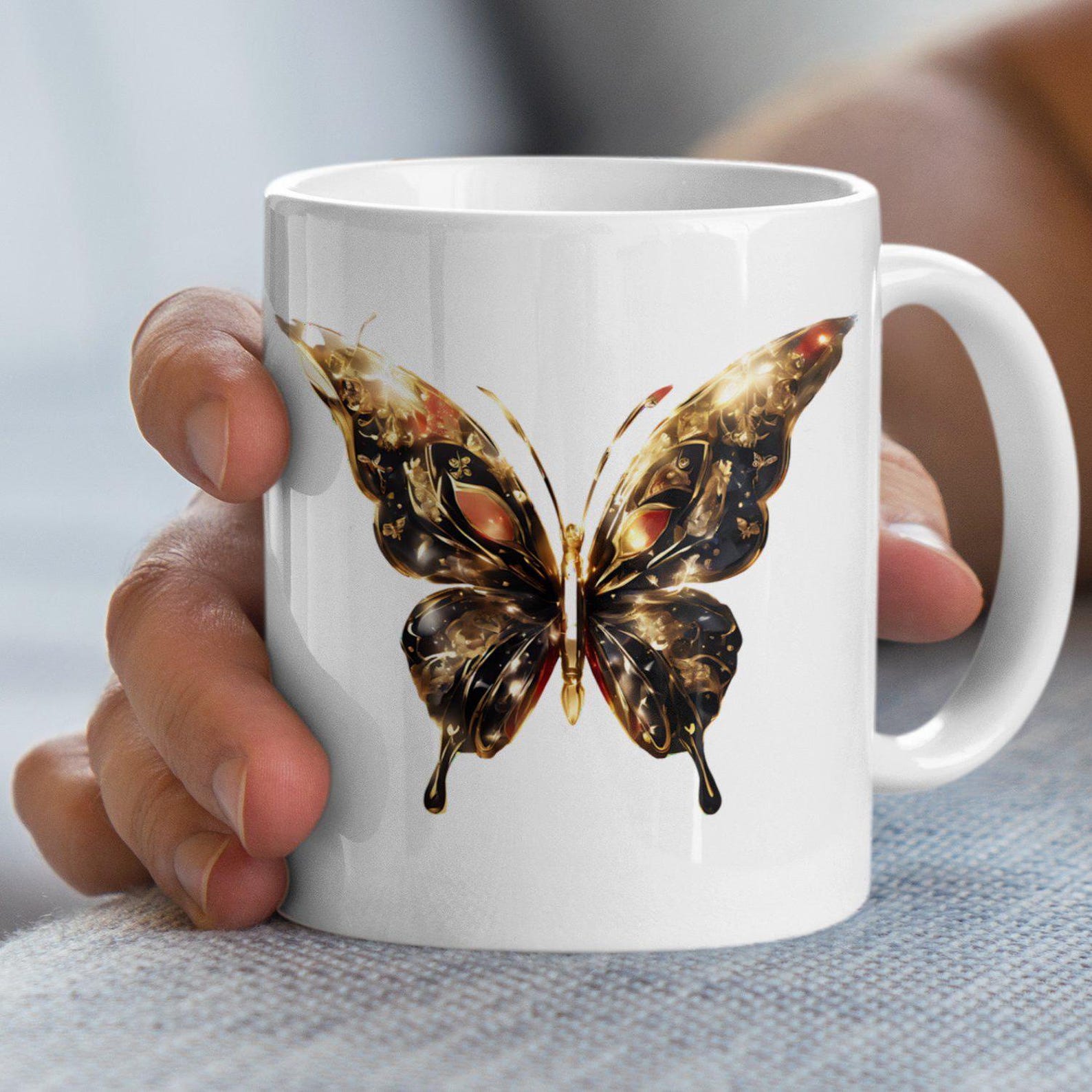 Elegant Butterfly Design, 11oz White or Black Mug, Coffee Mug, Tea Mug ...