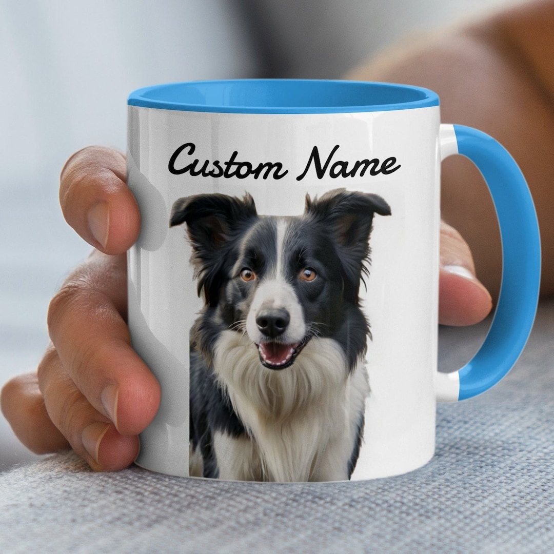Personalized Dog Mug, Custom Border Collie Coffee Cup, Pet Lover Gift ...