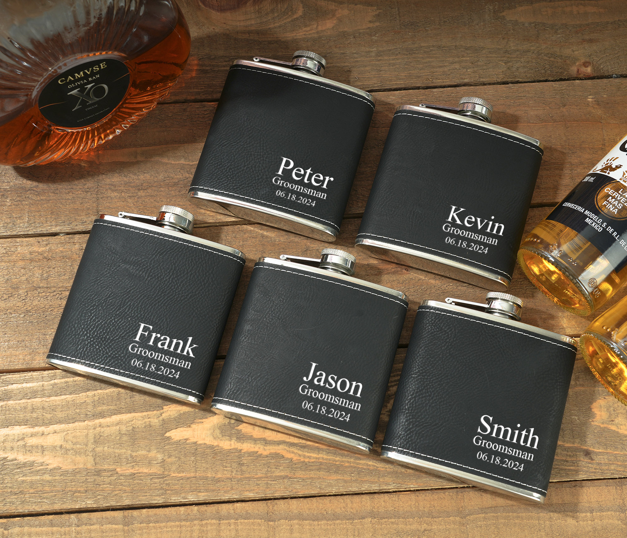 Personalized Groomsmen Flasks, Personalized Flask for Men, Engraved Flask for Groomsmen ...