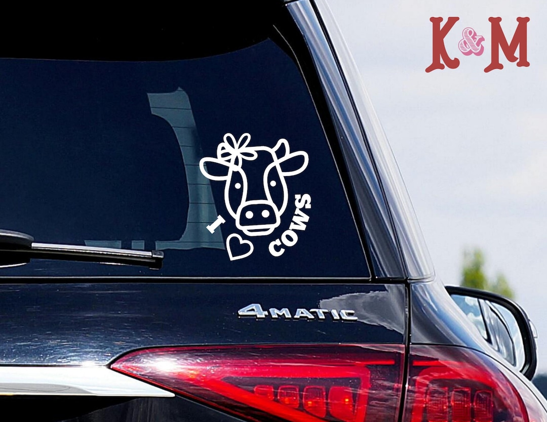 Car Decal for Women, Western Car Decal, Cow Car Decals, Cow Face Car ...
