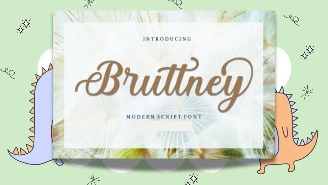 Bruttney Font, Handwritten Font, Font With Tails, Wedding Font, Modern ...