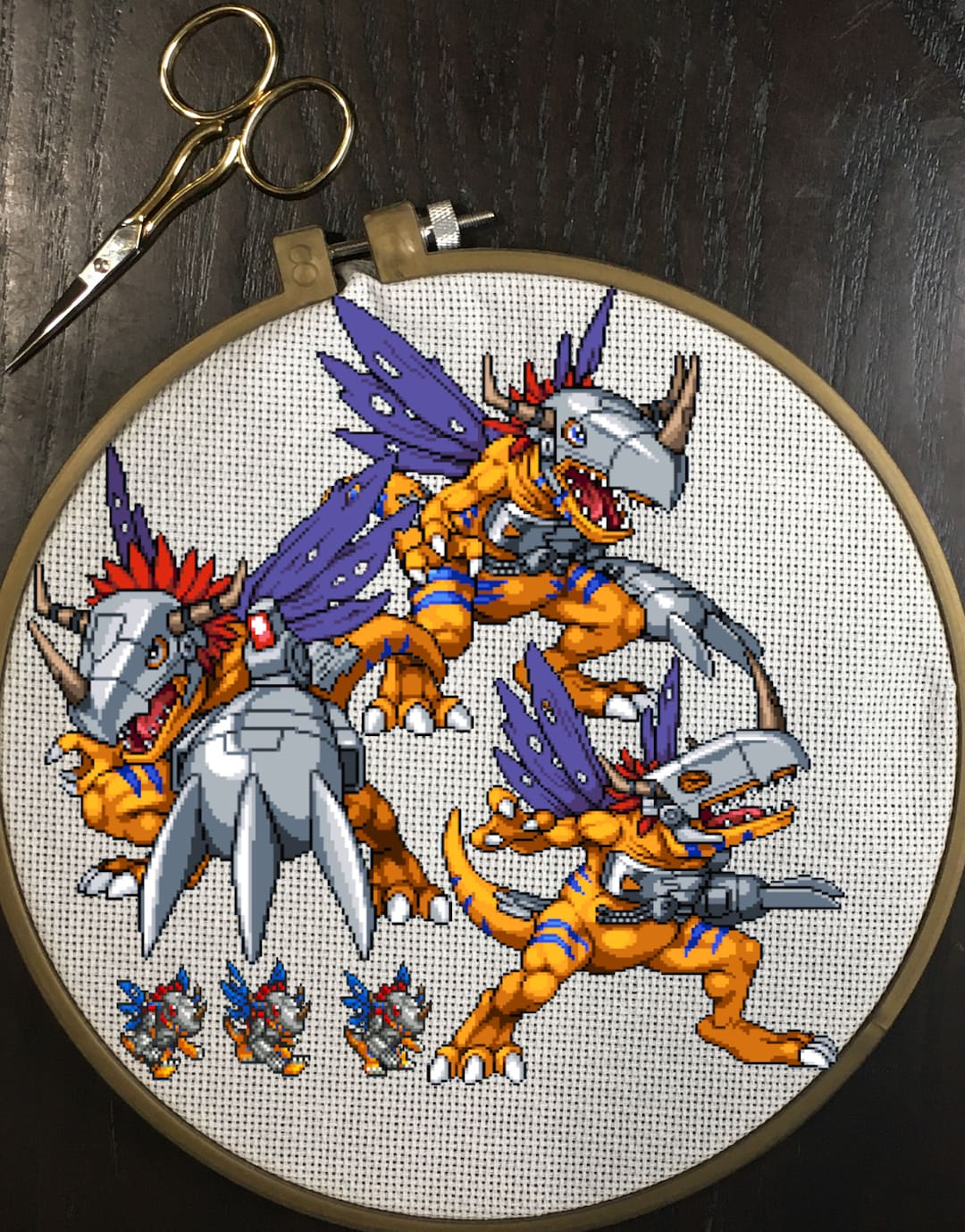 Metalgreymon Cross Stitch Patterns Digimon - Etsy