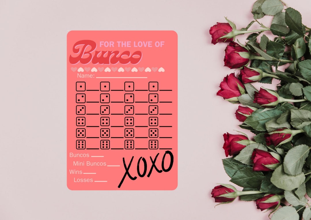 Heart Themed Bunco Score Card, 2 per Page - Etsy