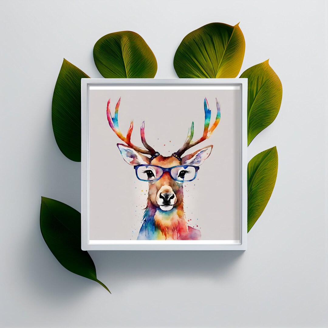 Colorful Groovy Huemul Wall Art, Chilean Huemul Illustration - Etsy
