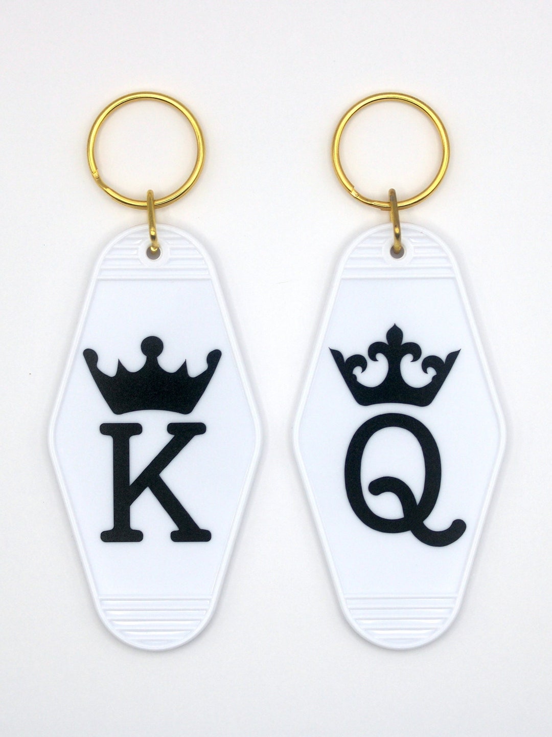 King and Queen Keychains: Couples Keychain - Etsy