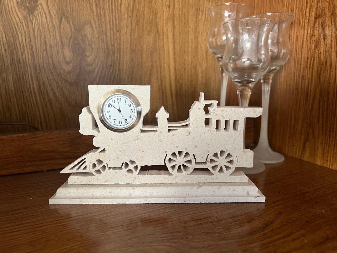 Corian Train Quartz Clock by Shedtime Crafts - Etsy