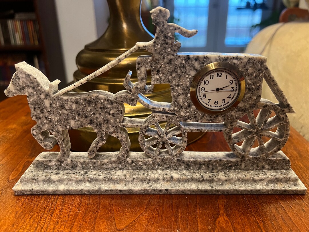 Horse and Carriage Desk Clock by Shedtime Crafts. Birthday/ Anniversary ...