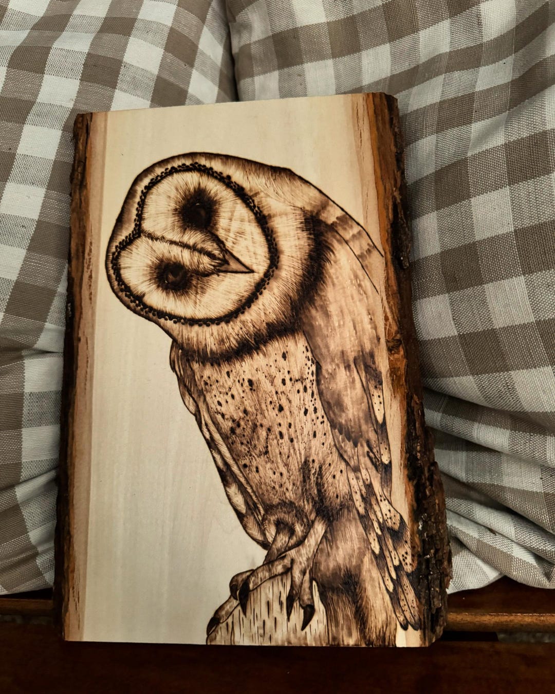 Hand Burned Barn Owl Art on Natural Wood - Etsy