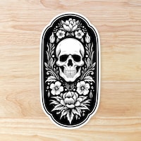 Floral Skull Sticker - Etsy