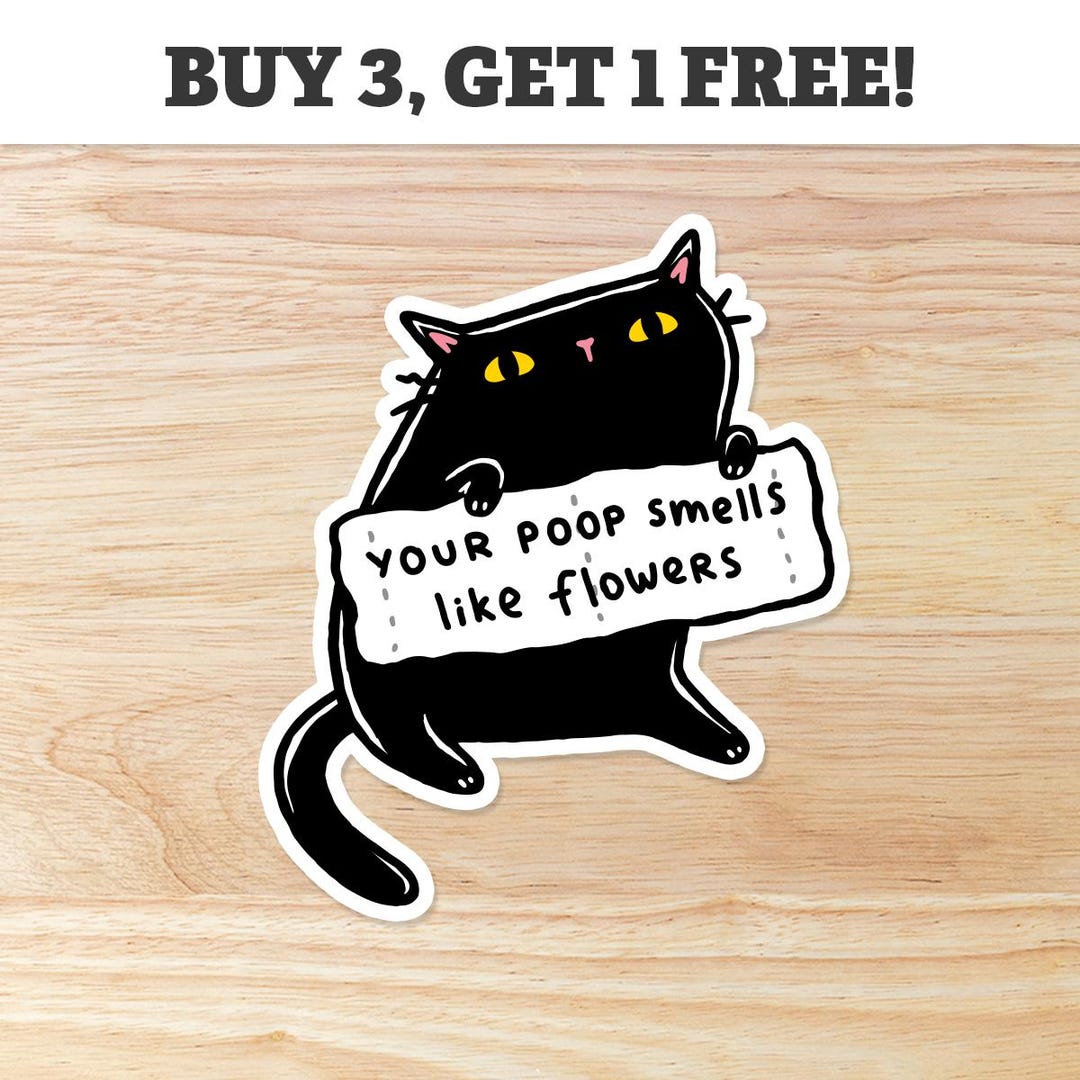 Kitty Poo Sticker - Etsy