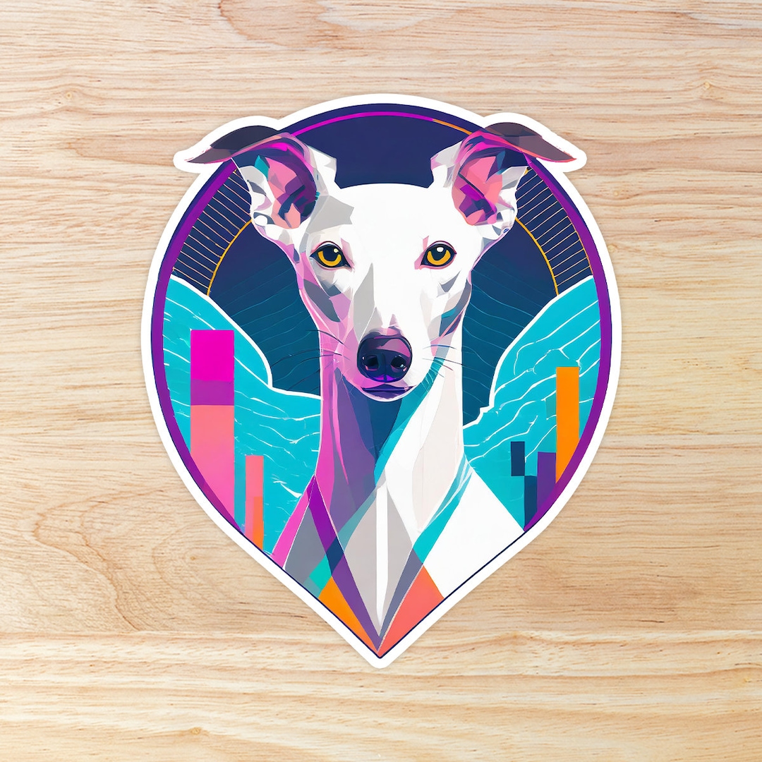 Whippet Sticker: Waterproof Vinyl Dog Art - Etsy