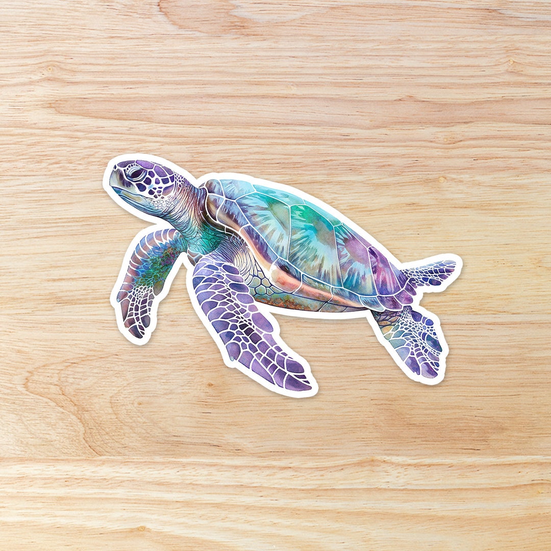 Watercolor Sea Turtle: Waterproof Vinyl Sticker - Etsy