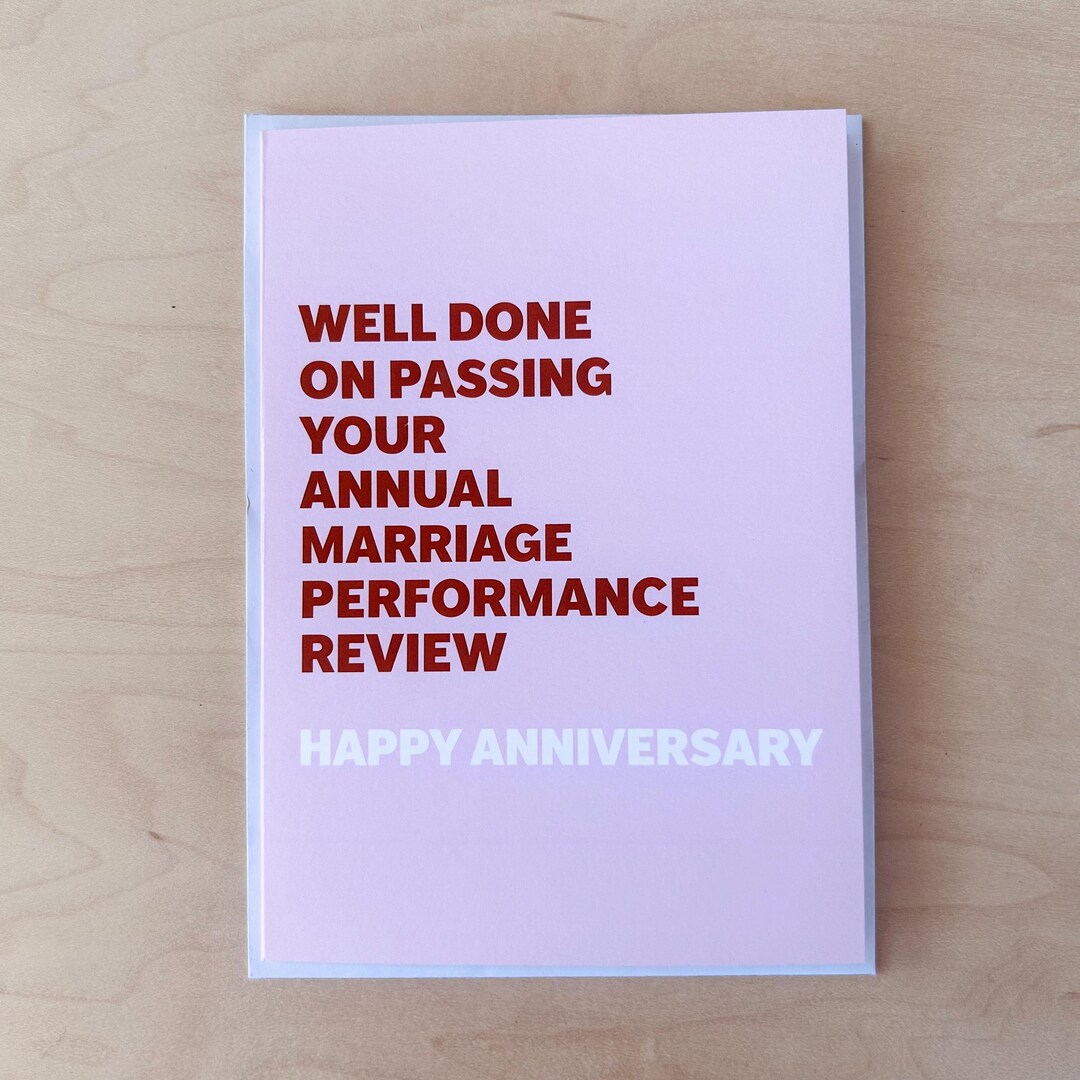 Annual Marriage Performance Review - Anniversary Greeting Card - Etsy