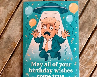Funny UFO Anti Trump: Birthday Greeting Card - Etsy