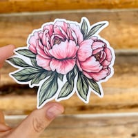 Pink Peonies Sticker - Etsy
