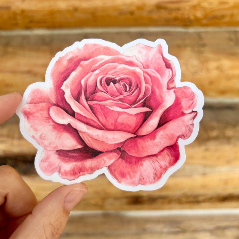 Rose Waterproof Vinyl Sticker - Etsy