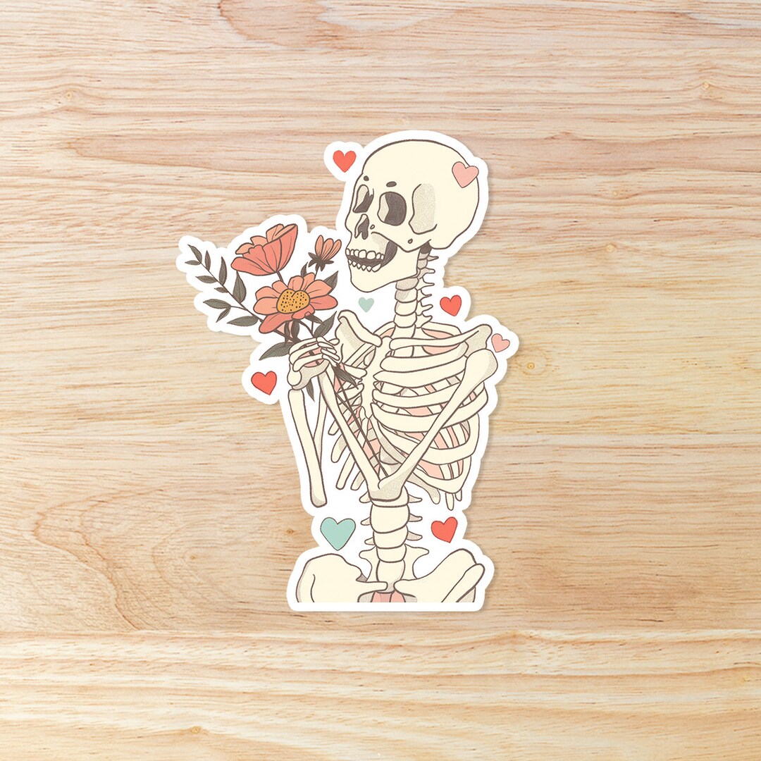 Cute Skeleton Sticker | BUY 3 GET 1 FREE | Tattoo Style Sticker Vinyl ...