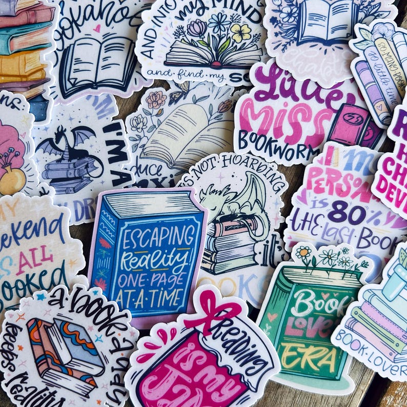 Mini pegatinas de lectura – Amante de los libros, lector acogedor ...