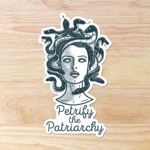 Petrify the Patriarchy Tattoo Style Medusa Waterproof Vinyl Sticker - Etsy