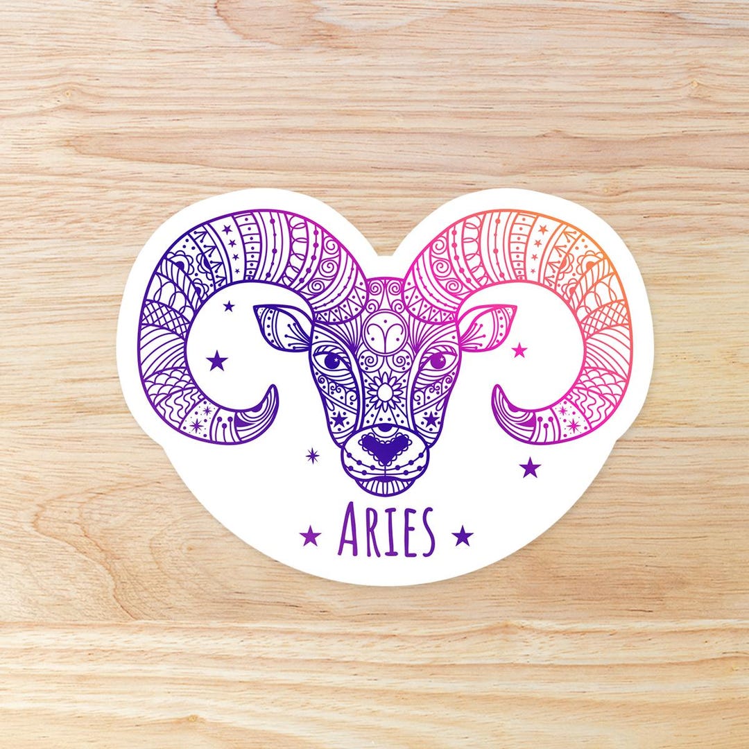 Aries Zodiac Astrology Sign: Waterproof Vinyl Sticker - Etsy