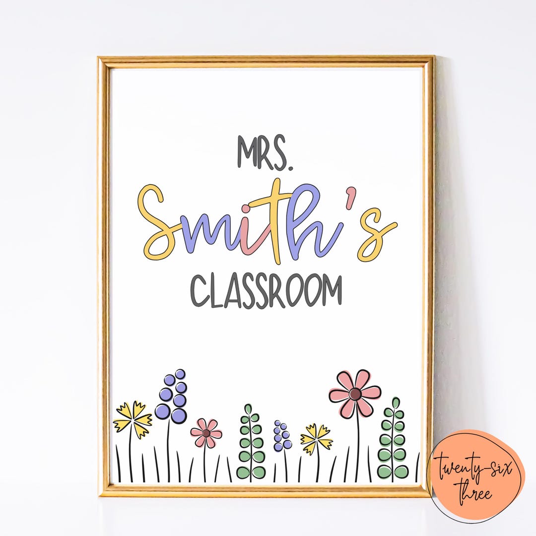 Teacher Name Sign Printable Teacher Sign Personalized Teacher Sign ...
