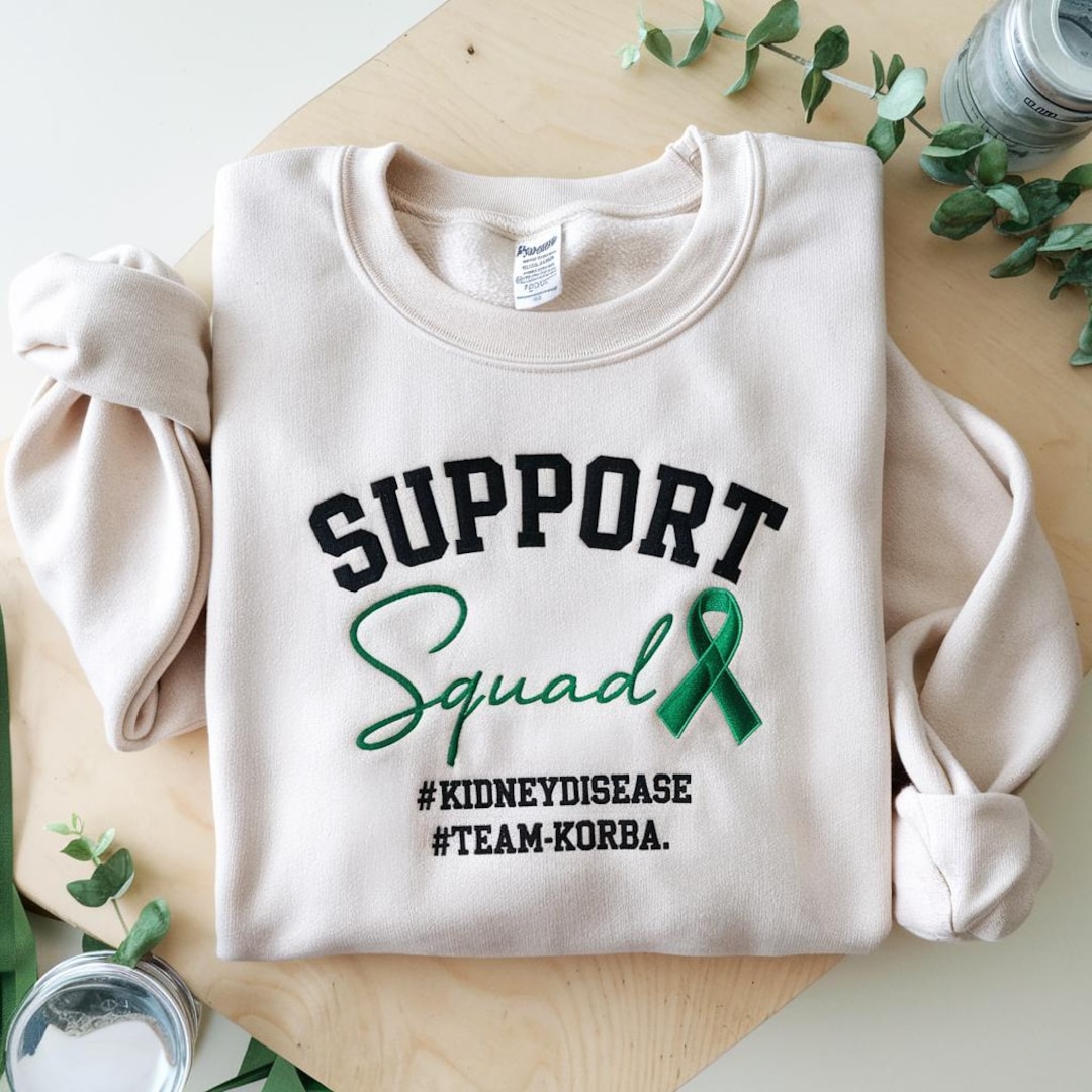 Embroidered Kidney Disease Shirt Awareness Team, Support Squad Kidney ...