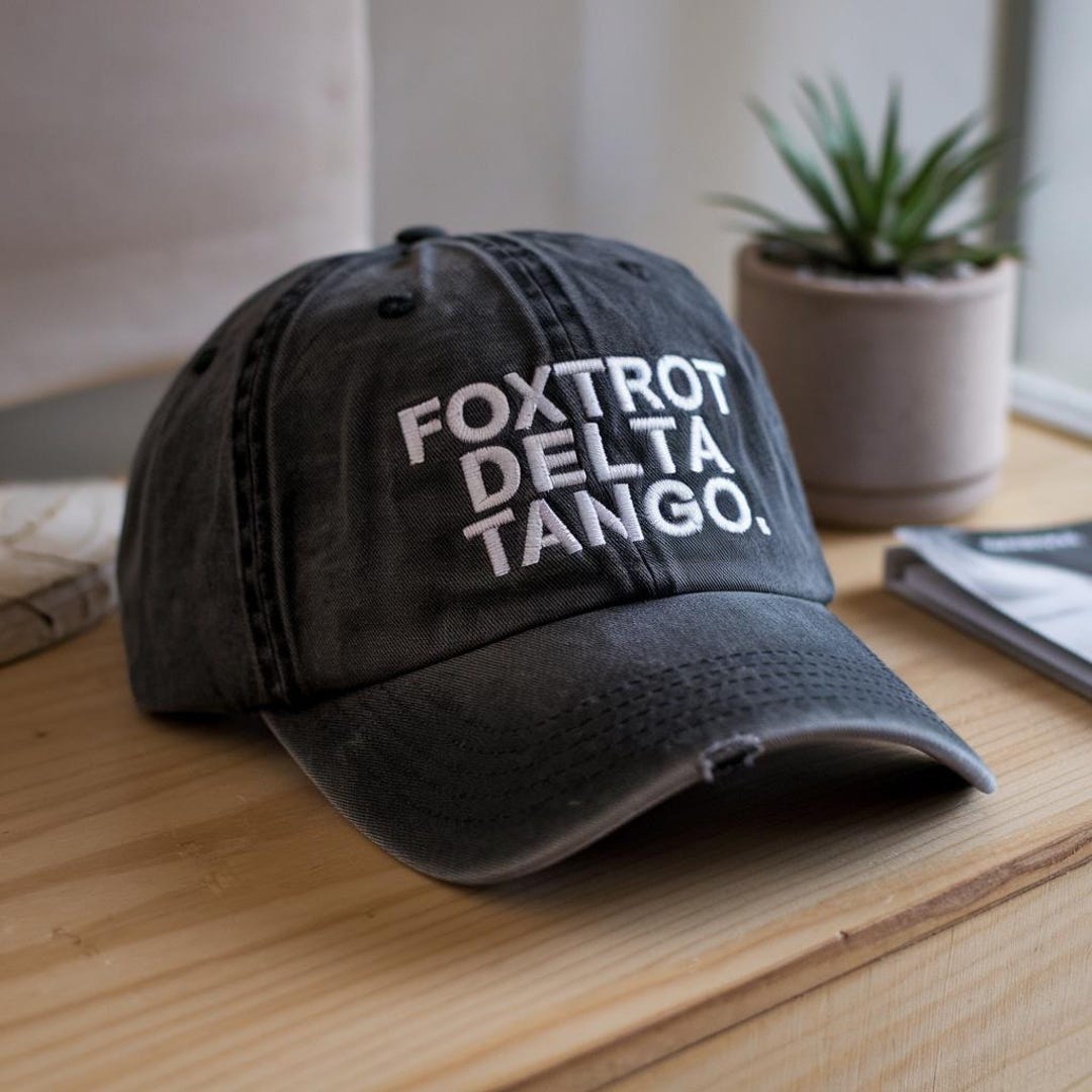 Embroidered Foxtrot Delta Tango Washed Cotton Baseball Cap - Etsy