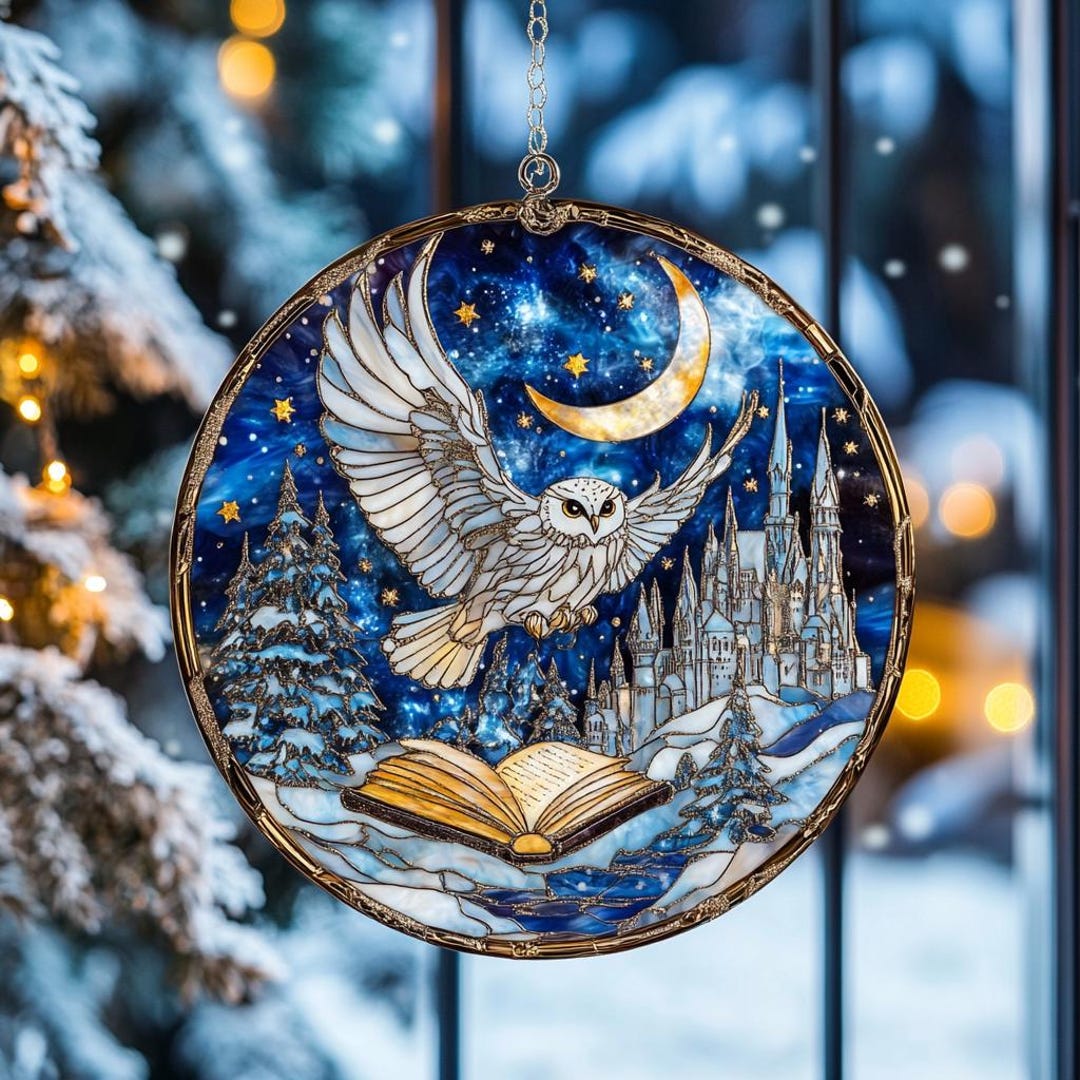 Wizard Castle Stained Glass Suncatcher, Magic Ornament for Bookish Home ...