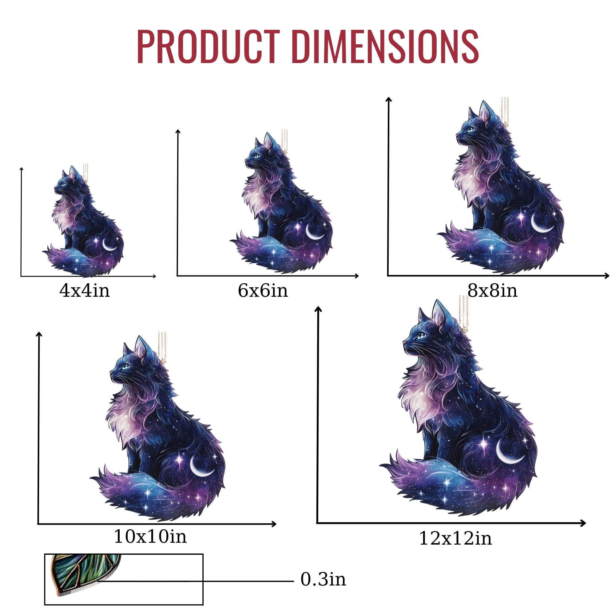 Black Cat and Moon Cat Memorial Suncatcher Light Catcher Window Hanging Cat Home Decoration Cat ...