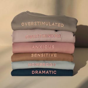 Mental Health Embroidered Sweatshirt Anxious Overthinker Emotional ...