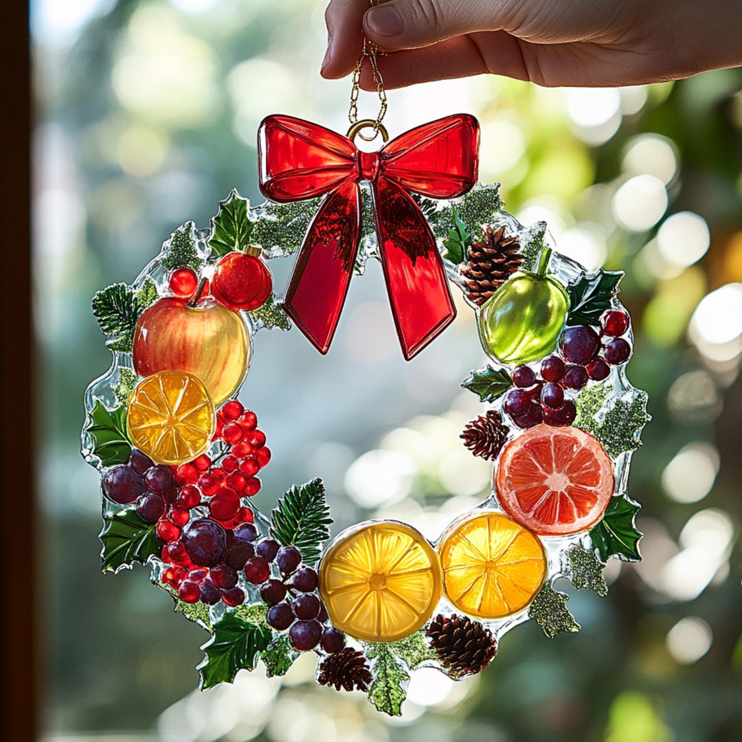Cornucopia Suncatcher Acrylic Window Hanging Thanksgiving Sun Catcher ...
