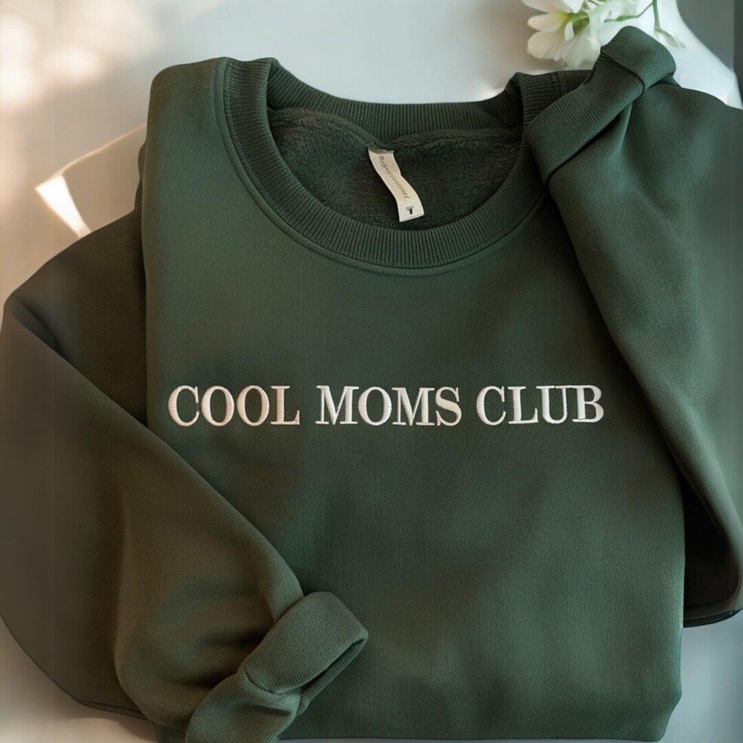 Cool Moms Club Embroidered Sweatshirt, Embroidered Cool Mom Sweatshirt ...