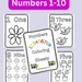 Numbers 1-10 Coloring Pages: Preschool Kindergarten Worksheets (PDF ...