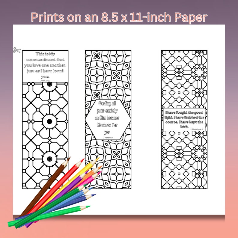 Faithful Words Printable Bible Verse Coloring Bookmarks Set of 12 ...