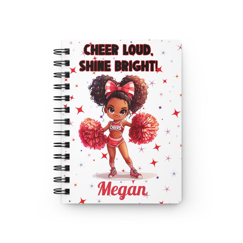 Cheerleader Spiral Bound Journal Cheer Loud, Shine Bright , African ...