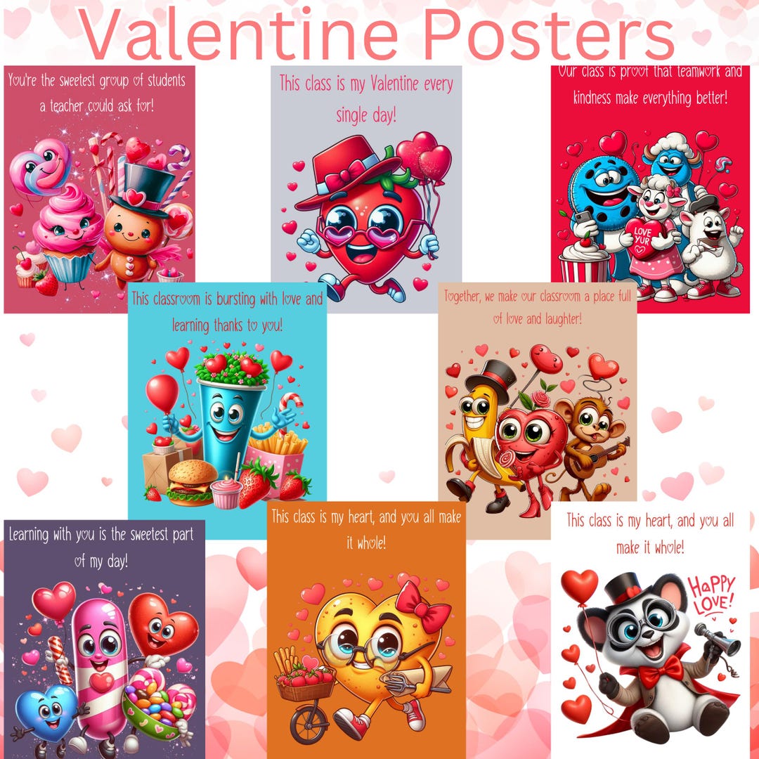 Printable Valentine Classroom Poster, February Classroom Decorations ...