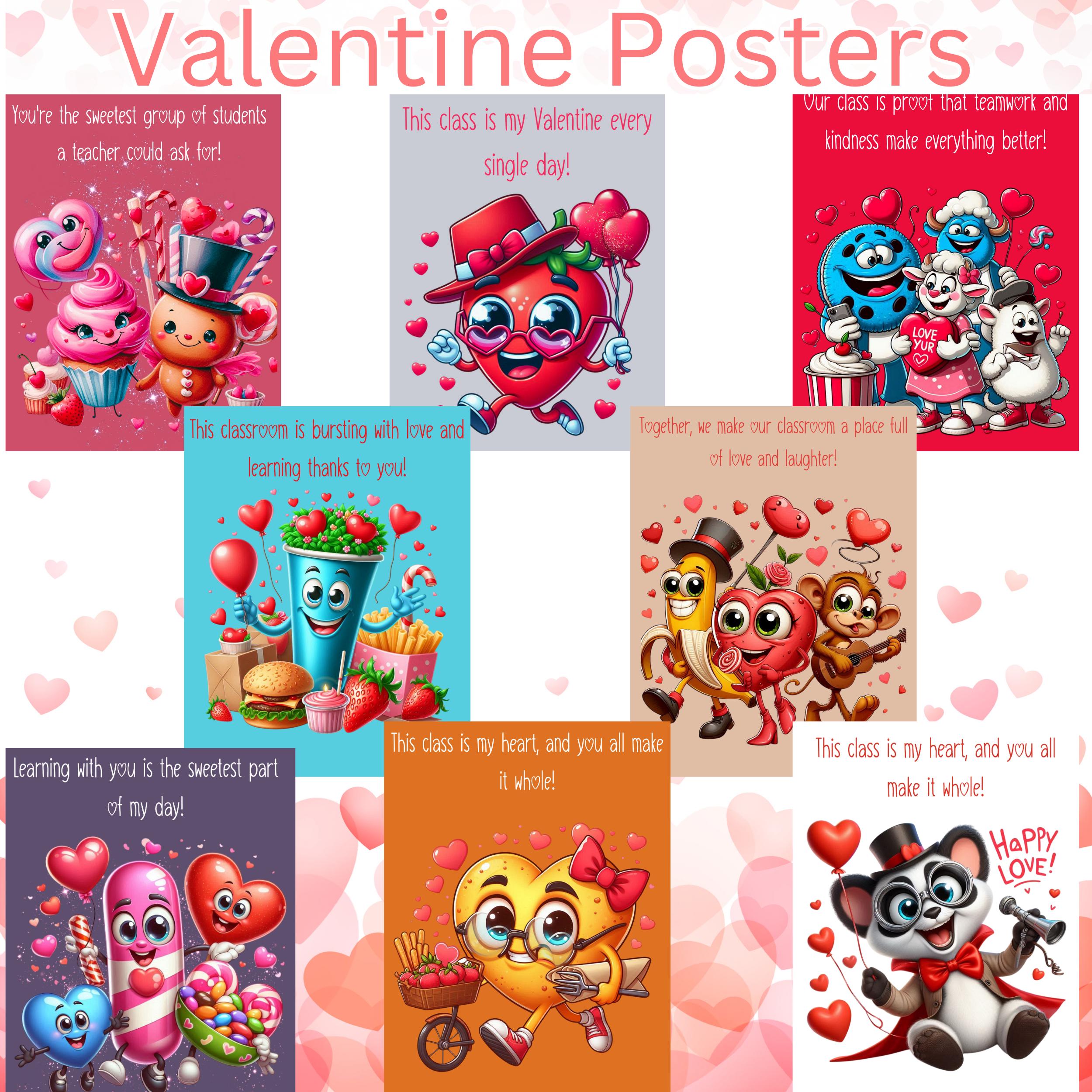 Printable Valentine Classroom Poster, February Classroom Decorations ...