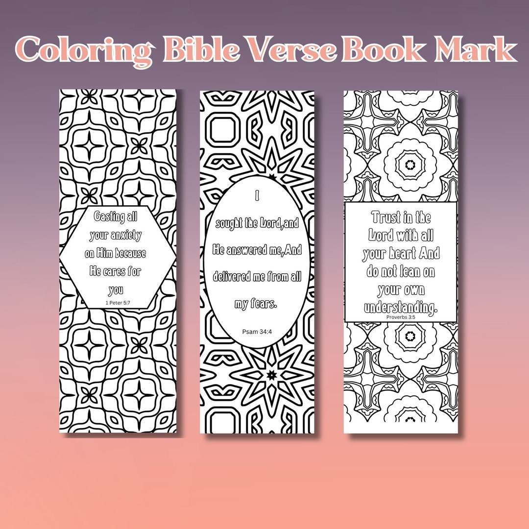 Faithful Words Printable Bible Verse Coloring Bookmarks Set of 12 ...