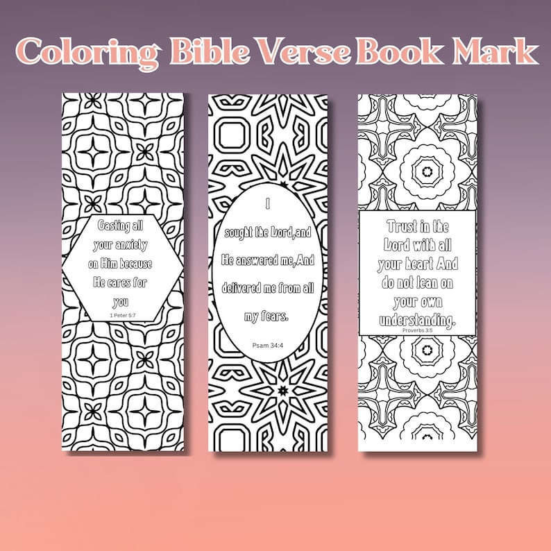Faithful Words Printable Bible Verse Coloring Bookmarks Set of 12 ...