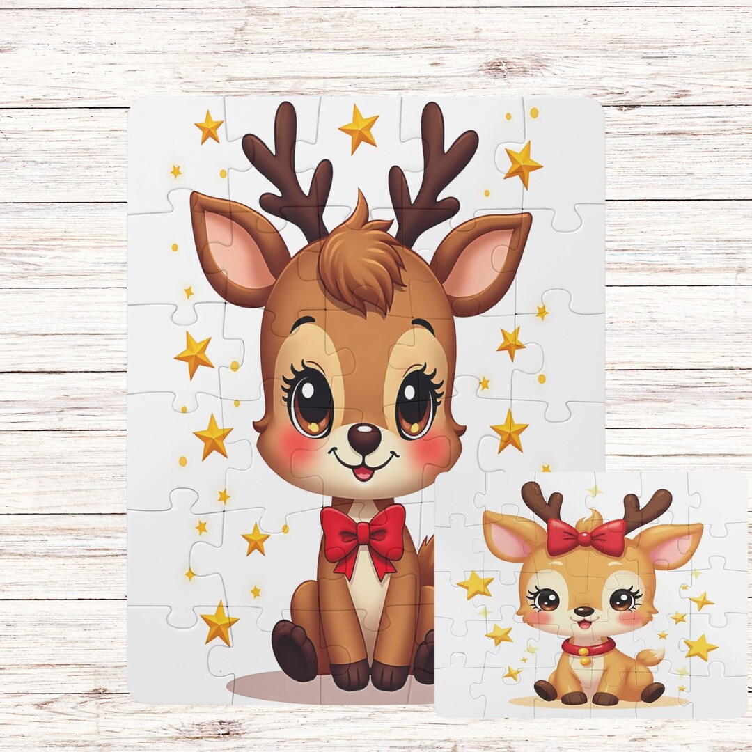 Reindeer Kids' Puzzle: 30-piece Christmas Holiday Activity - Etsy
