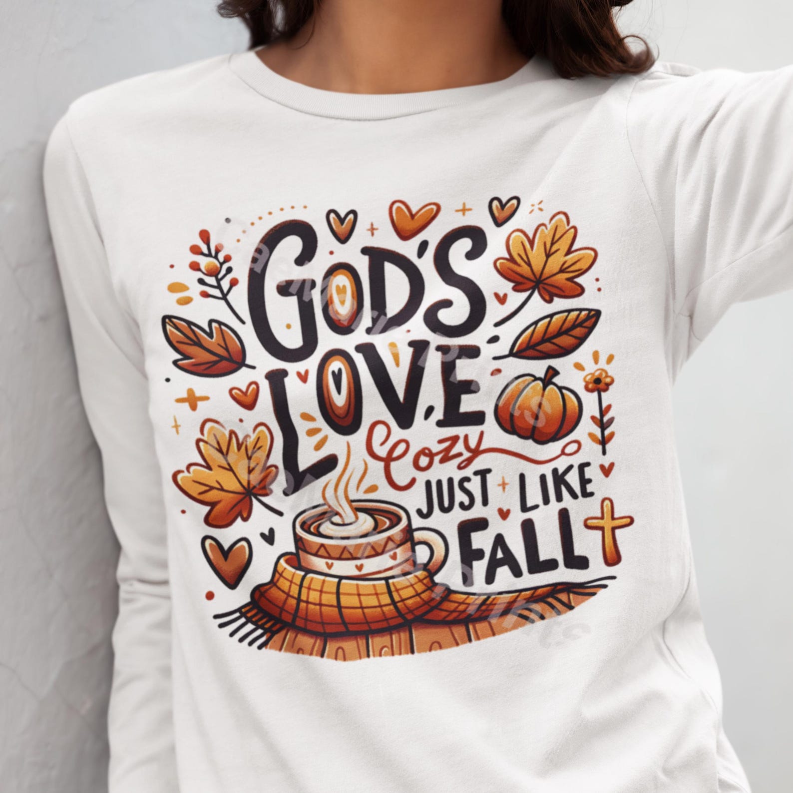 Fall Christian PNG: God's Love Quote, Autumn Leaves (digital Download ...
